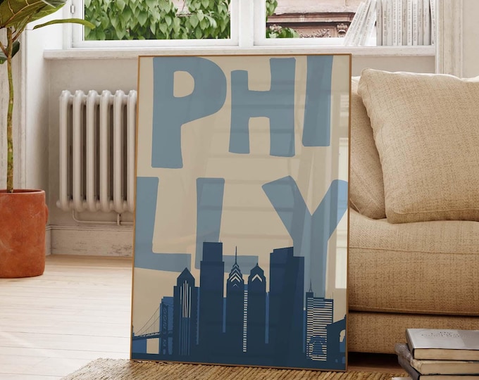 Philastrative P-H-L Poster Philly Wall Art Philadelphia Illustrated ...