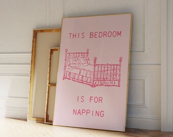 This Bedroom is for Napping Print Trendy Horizontal Wall Art Trendy ...