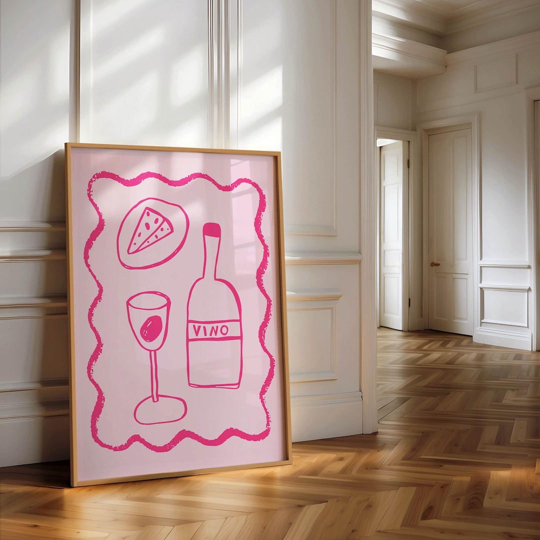 Dinner Party Poster Vintage Food Poster Trendy Kitchen Decor Wine and ...