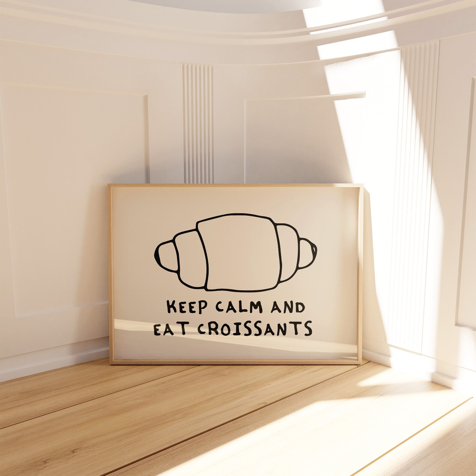 Croissant Print Vintage Food Print Trendy Horizontal Kitchen Wall Art ...