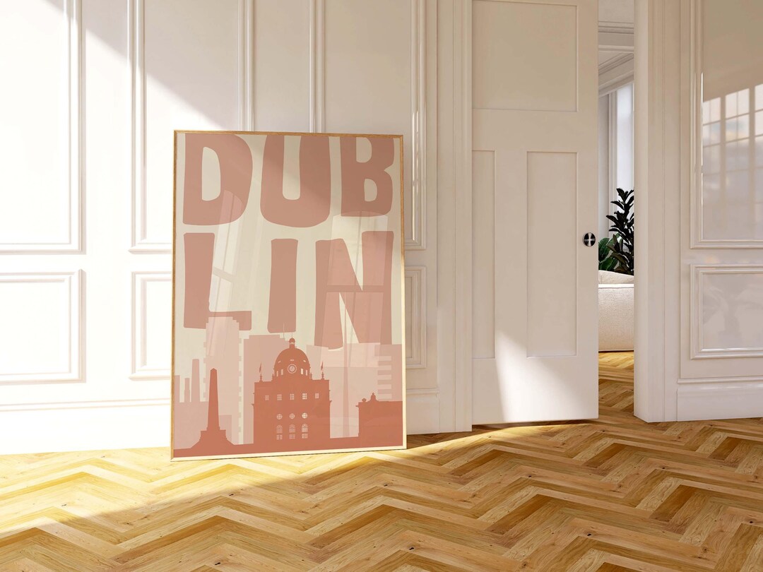 Dublin Art Print - Vintage City Poster - Retro Dublin Wall Art ...