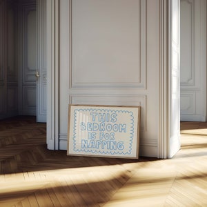 This Bedroom is for Napping Print Trendy Horizontal Wall Art Trendy ...