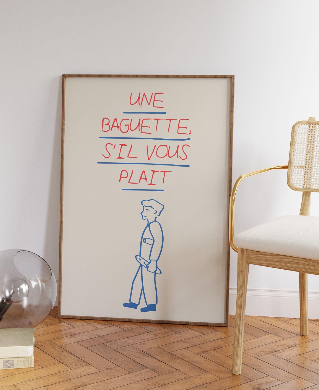 Baguette Poster Trendy Kitchen Decor Baguette Print French Wall Art ...