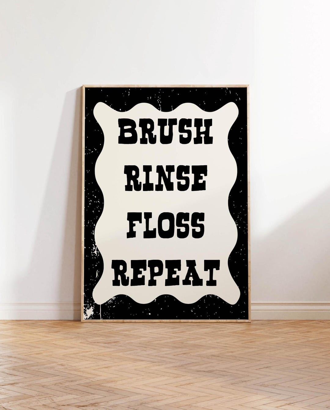 Brush Rinse Floss Repeat Print – Modern Bathroom Art (digital Print) - Etsy
