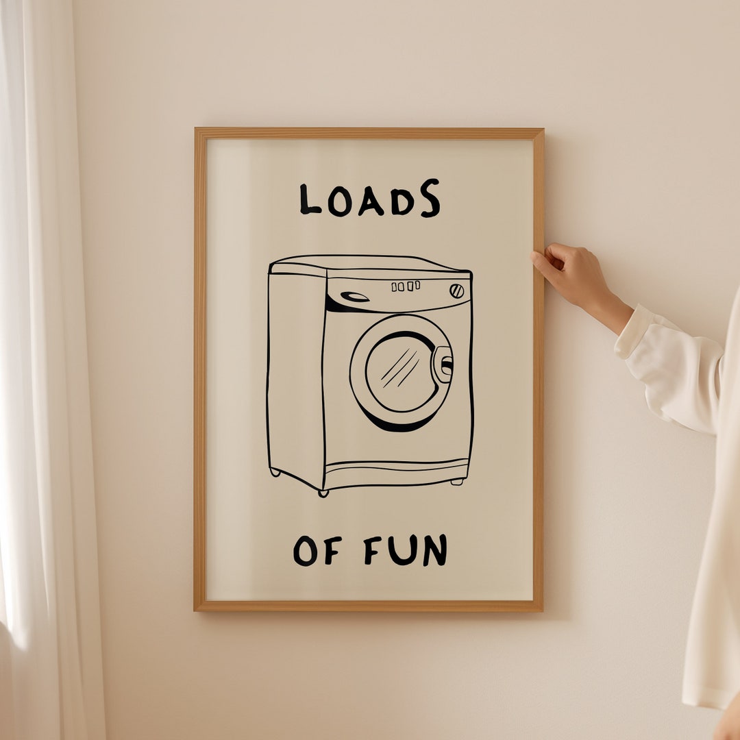 Loads of Fun Print • Funny Laundry Room Sign • Minimalist Washing ...