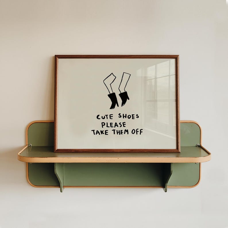 Polite Remove Shoes Sign for Clean Hallway, Funny Guest Manners Print ...