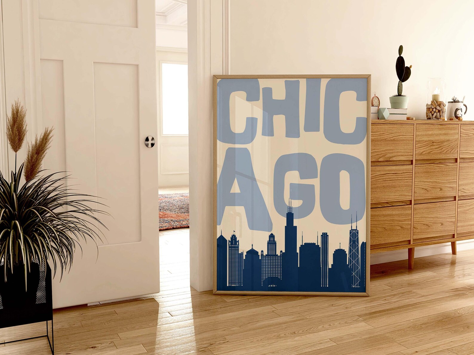 Chicago Art Print Vintage Chicago Wall Art Trendy Home Decor Retro ...