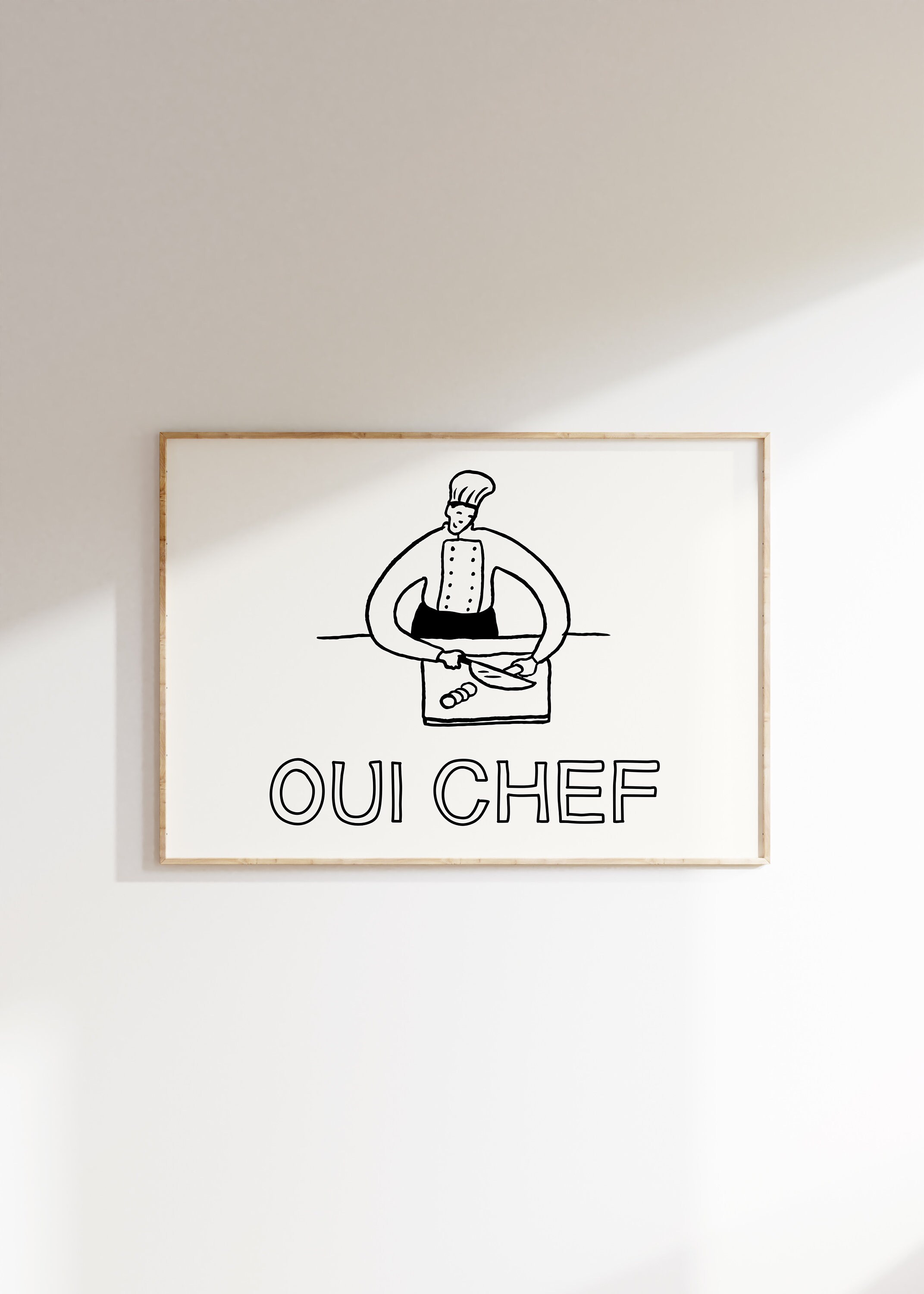 Oui Chef Poster French Food Print Trendy Horizontal Kitchen Wall Art ...