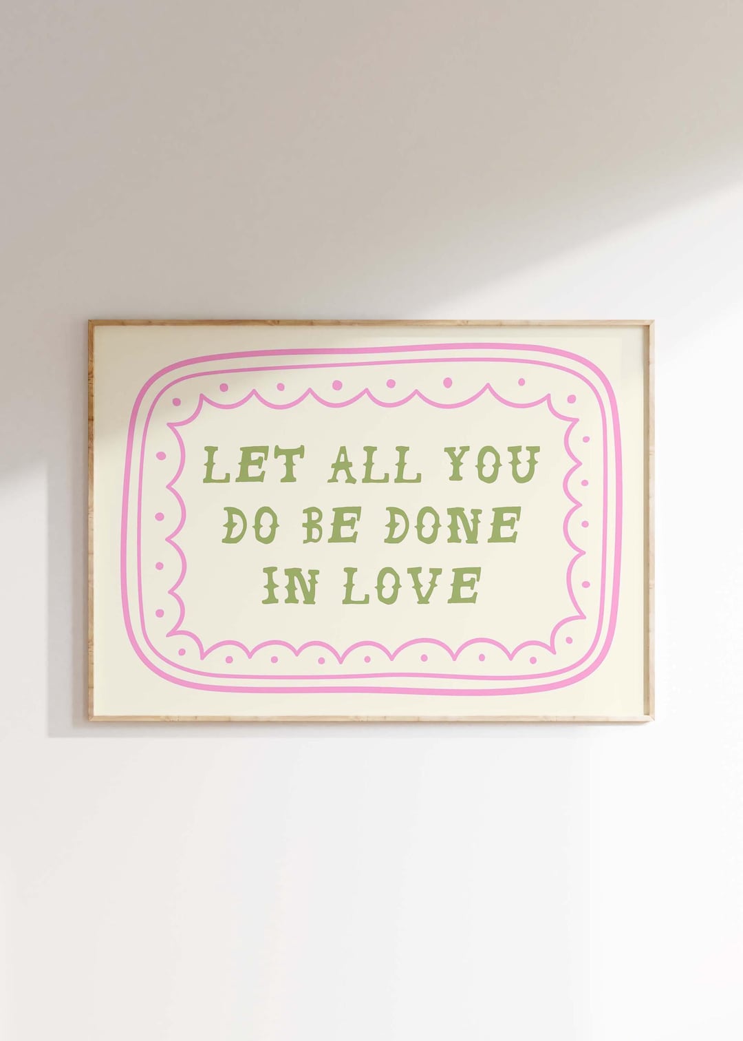 Let All You Do Be Done in Love Print Bible Verse Art Cute Nursery Decor ...