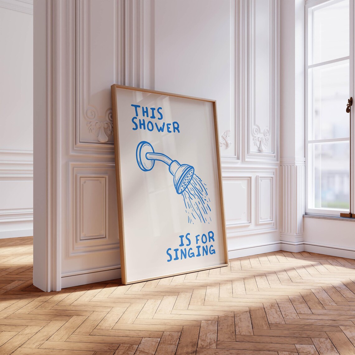 Shower Poster Funny Bathroom Print Cute Bathroom Decor Retro Print ...