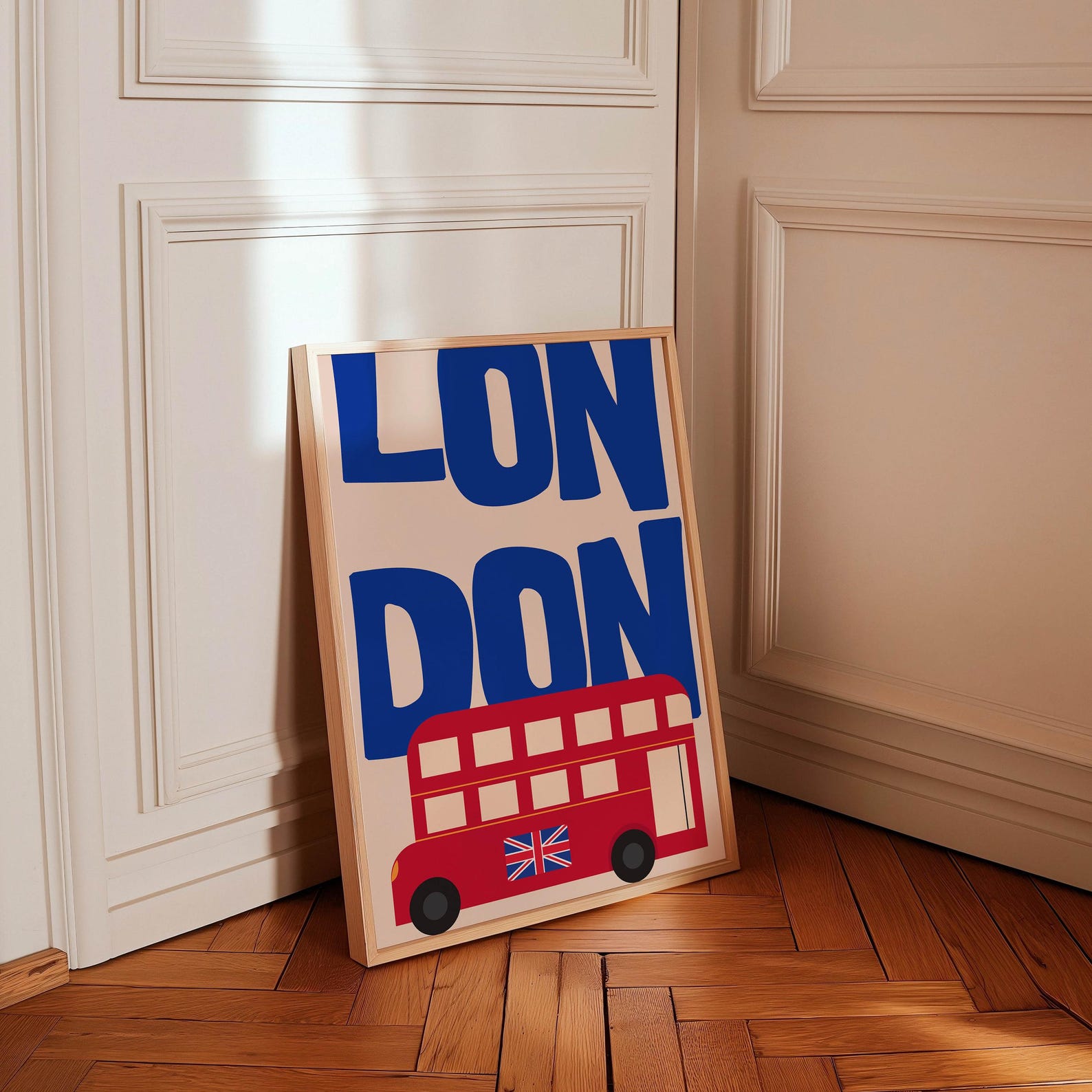 London Art Print Vintage London Wall Art Retro Poster London Bus Print ...
