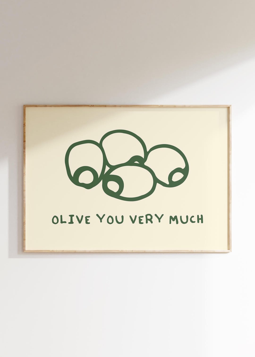 Olive You Print, Funny Kitchen Digital Download, Cute Punny Wall Art ...