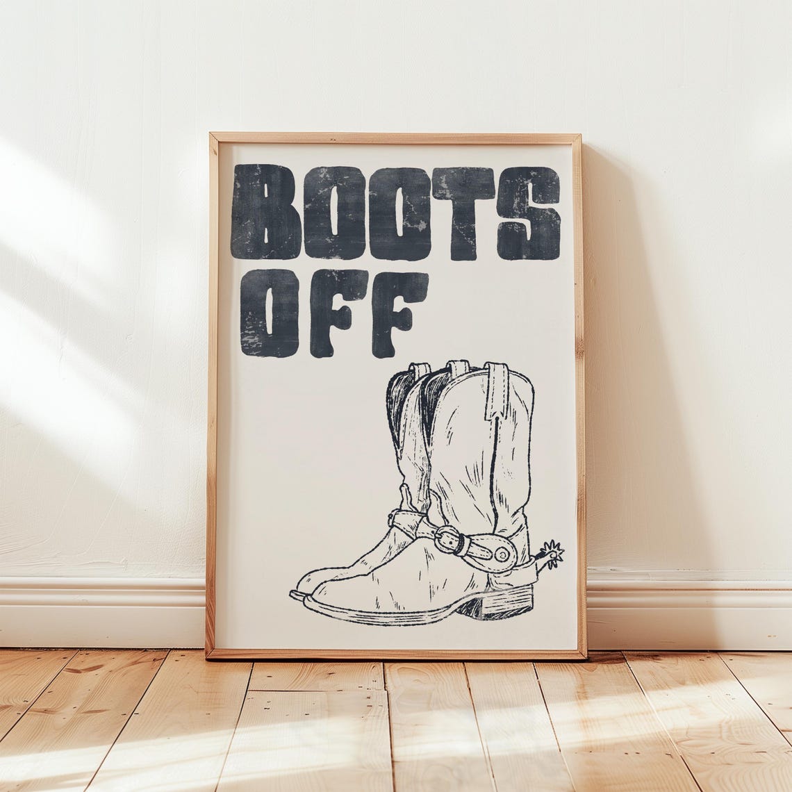 Boots off Poster: Rustic Cowboy Boot Print, Farmhouse Decor (digital ...