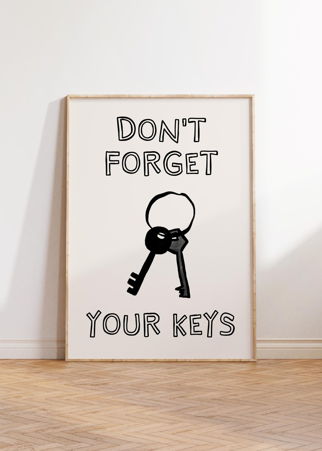 Funny Keys Reminder Print: Minimalist Entryway Decor (digital Download ...