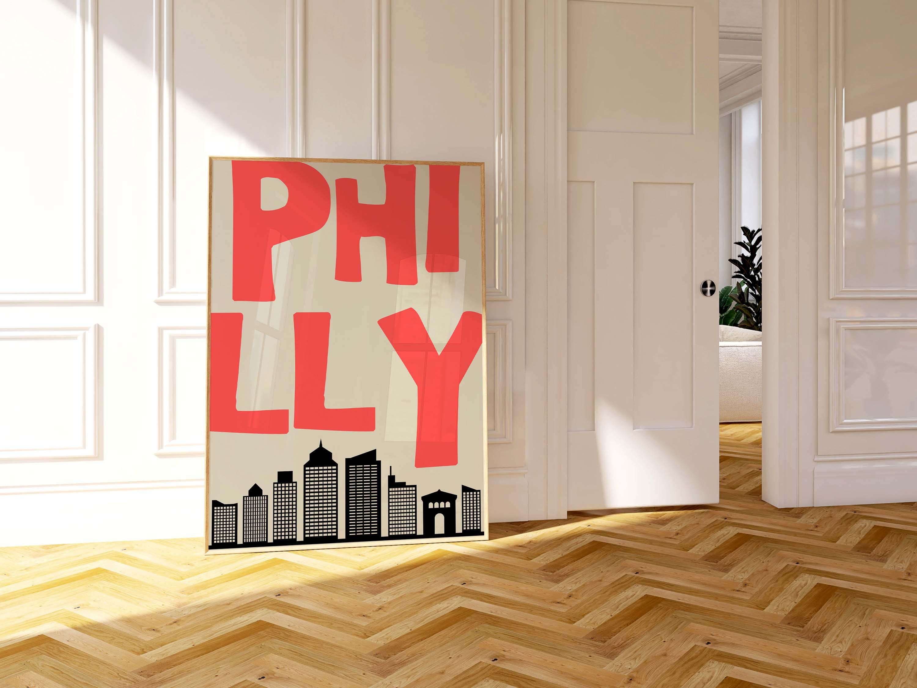 Philly Art Print: Vintage Philadelphia Poster, Retro Home Decor ...