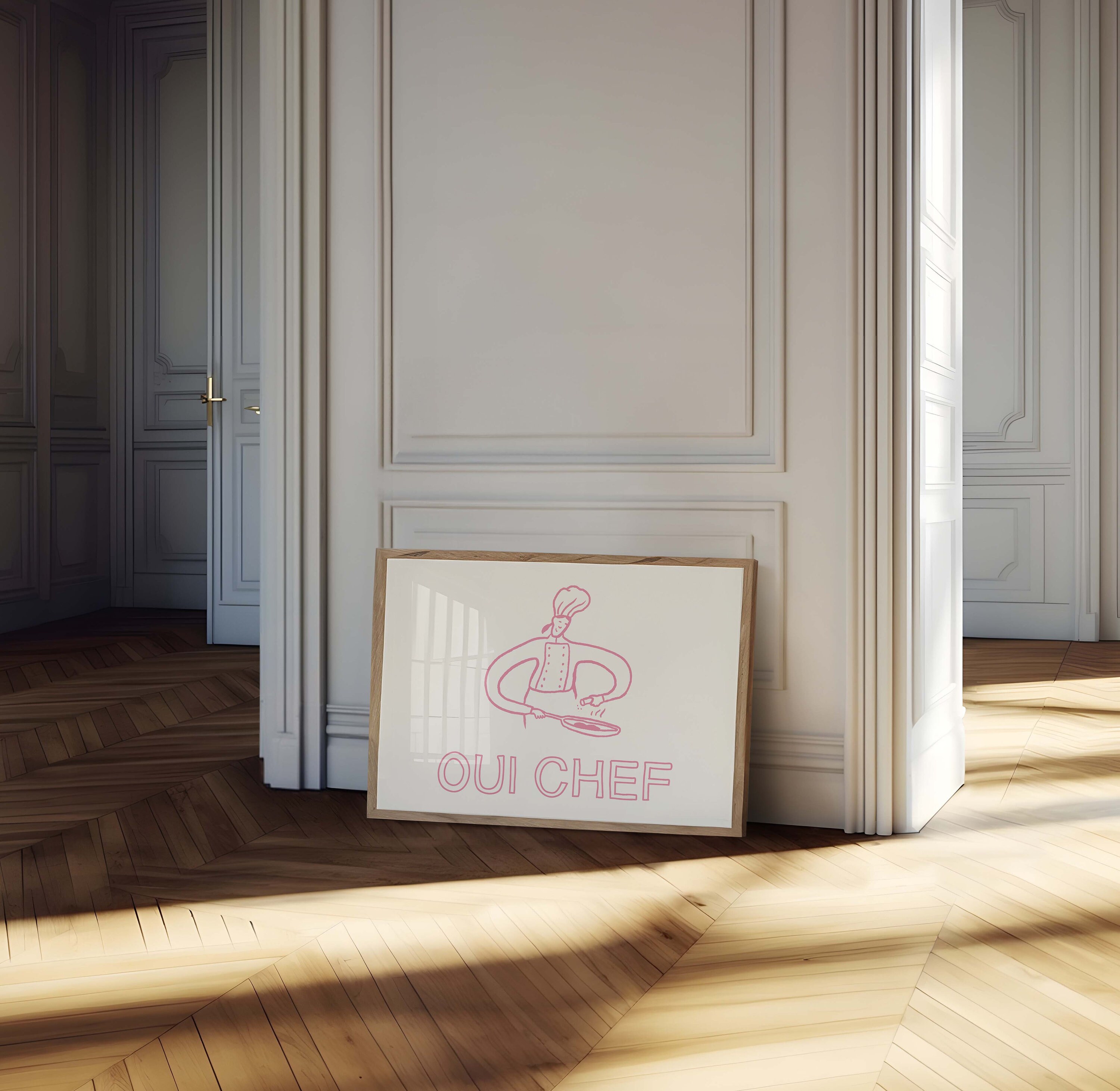 Oui Chef Poster French Food Print Trendy Horizontal Kitchen Wall Art ...