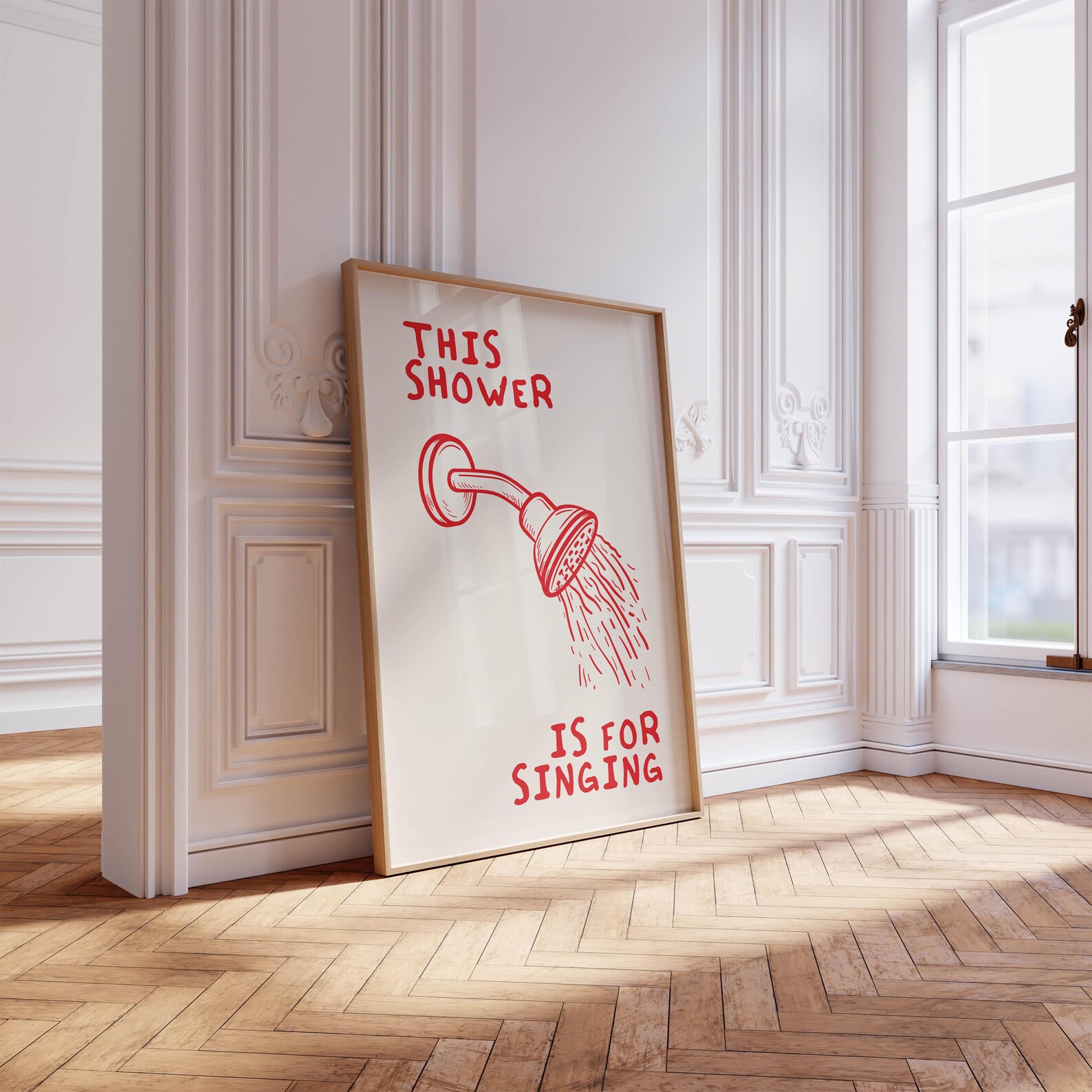 Shower Poster Funny Bathroom Print Cute Bathroom Decor Retro Print ...