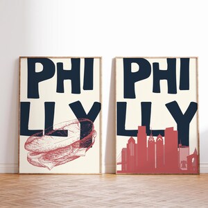 Philly Poster Set - Philadelphia Skyline & Cheesesteak Art Prints ...