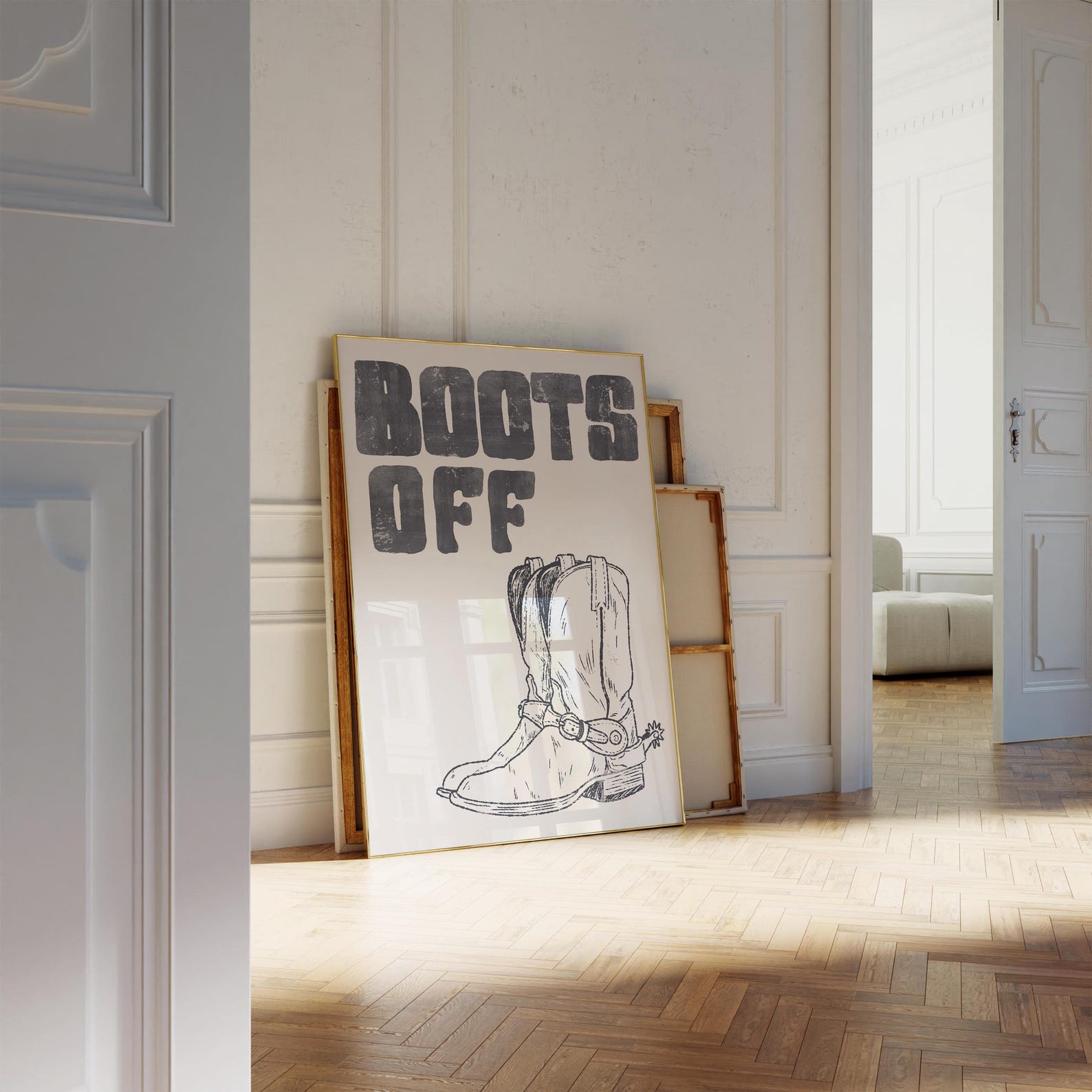 Boots off Poster: Rustic Cowboy Boot Print, Farmhouse Decor (digital ...