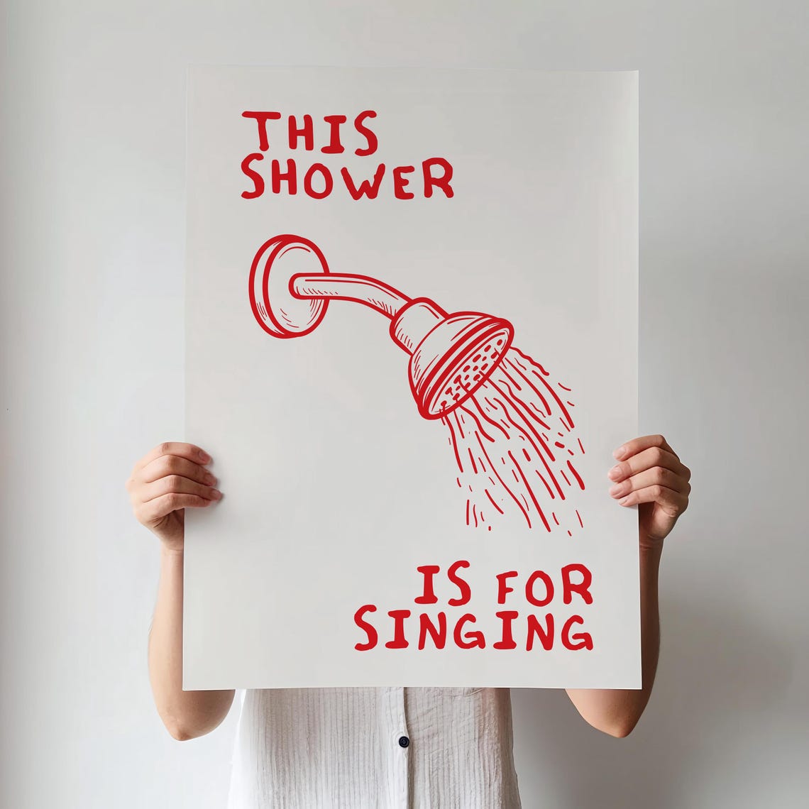 Shower Poster Funny Bathroom Print Cute Bathroom Decor Retro Print ...