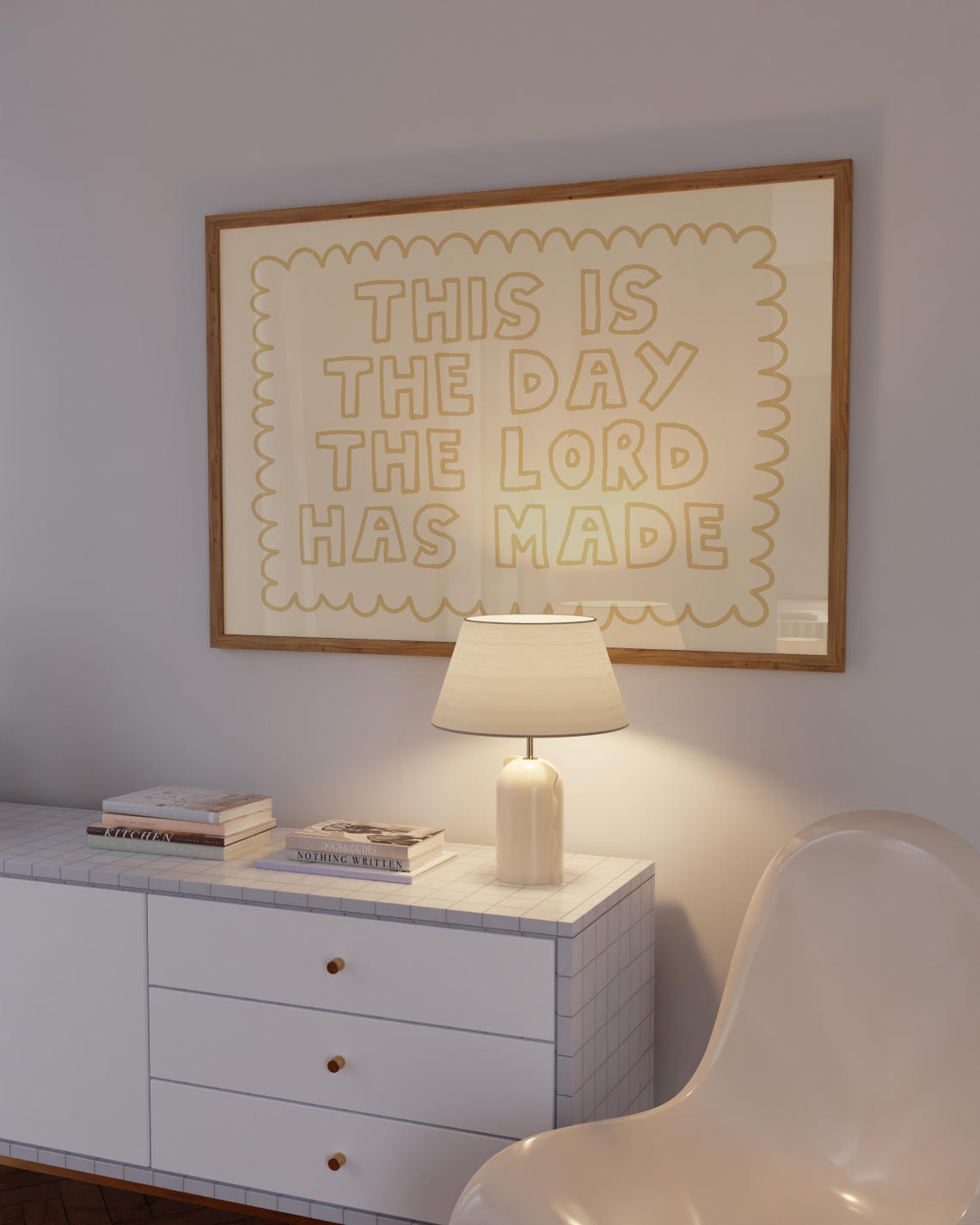 Modern Yellow Bible Verse Printable Wall Art: Hand-drawn Scripture Art ...