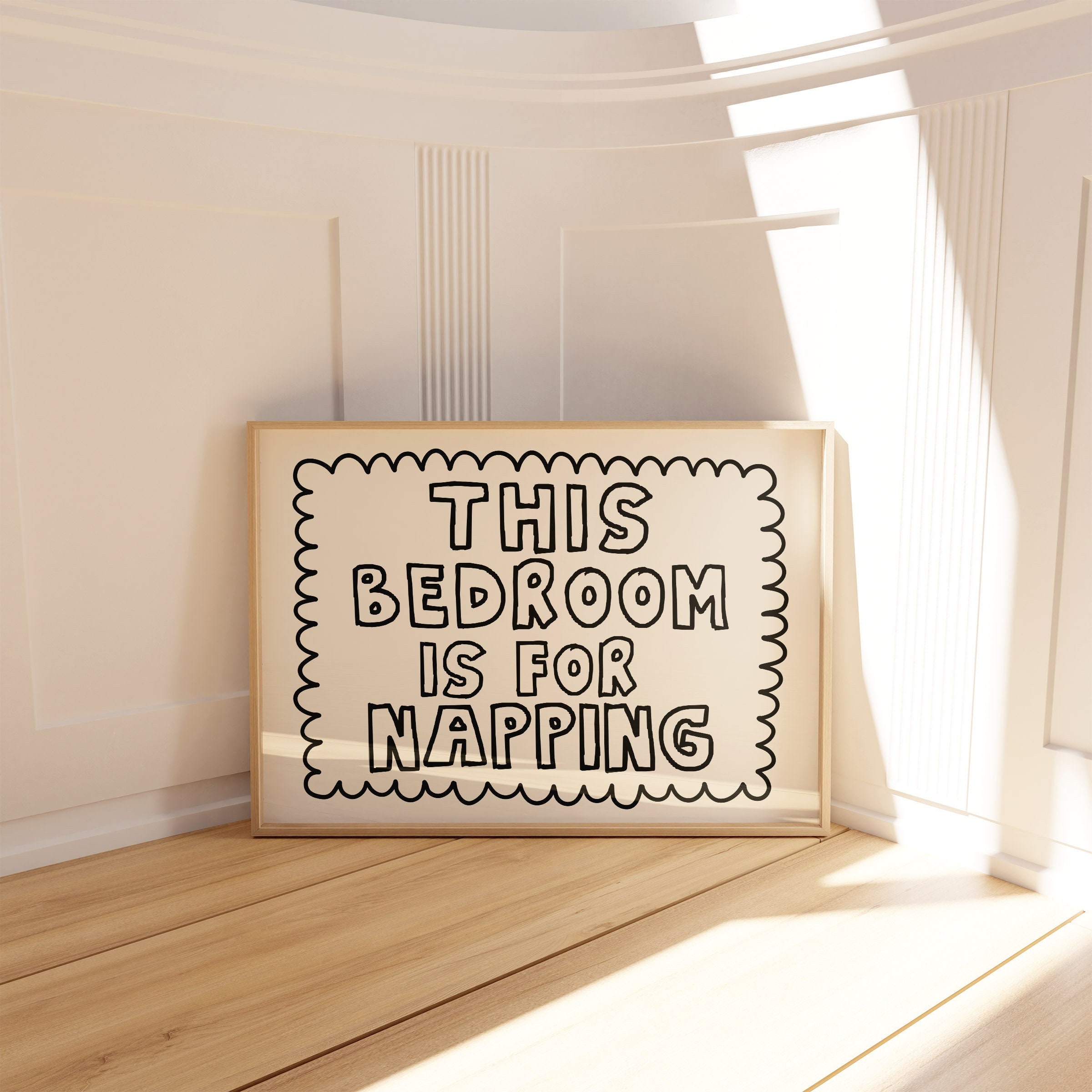 This Bedroom is for Napping Print Trendy Horizontal Wall Art Trendy ...