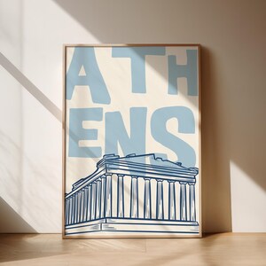 Athens Greece Print: Parthenon Poster, Modern Travel Decor (digital ...