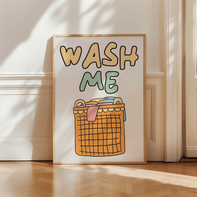 Wash Me Poster Funny Laundry Print Laundry Room Decor Cute Quote Print ...