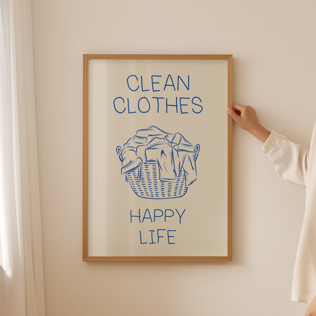 Laundry Room Wall Art Printable, Funny Digital Quote Poster, Clean ...