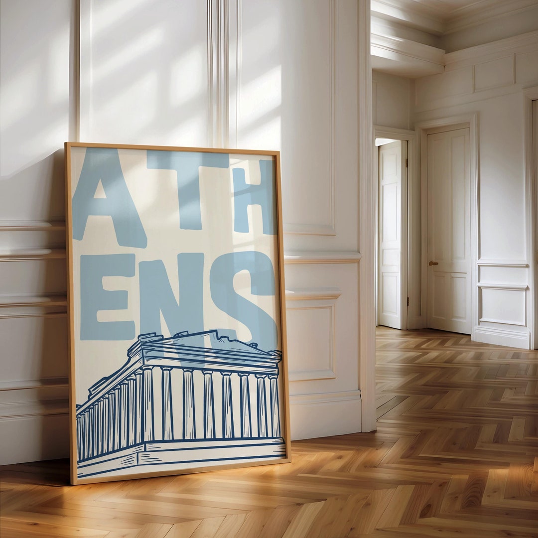 Athens Greece Print: Parthenon Poster, Modern Travel Decor (digital ...