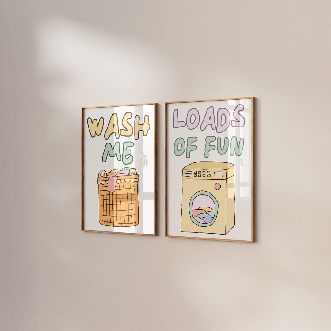 Loads of Fun Poster Funny Laundry Prints Laundry Room Decor Cute Quote ...