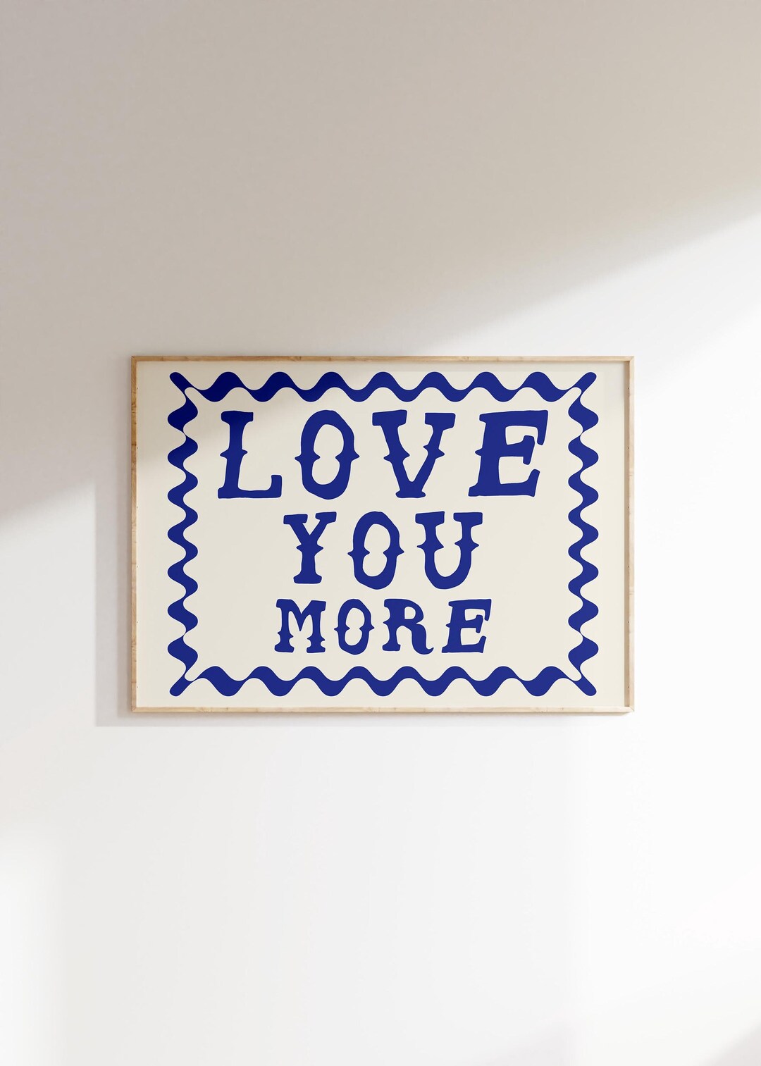 Love You More Print Trendy Horizontal Wall Art Aesthetic Bedroom Decor ...