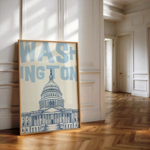 Washington DC Capitol Building Wall Art, Modern Digital Print, US ...