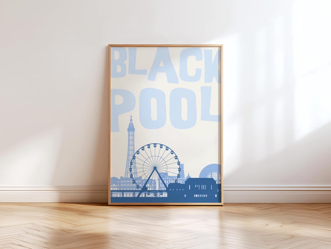 Blackpool Poster UK Travel Print Minimalist Cityscape Wall Art ...