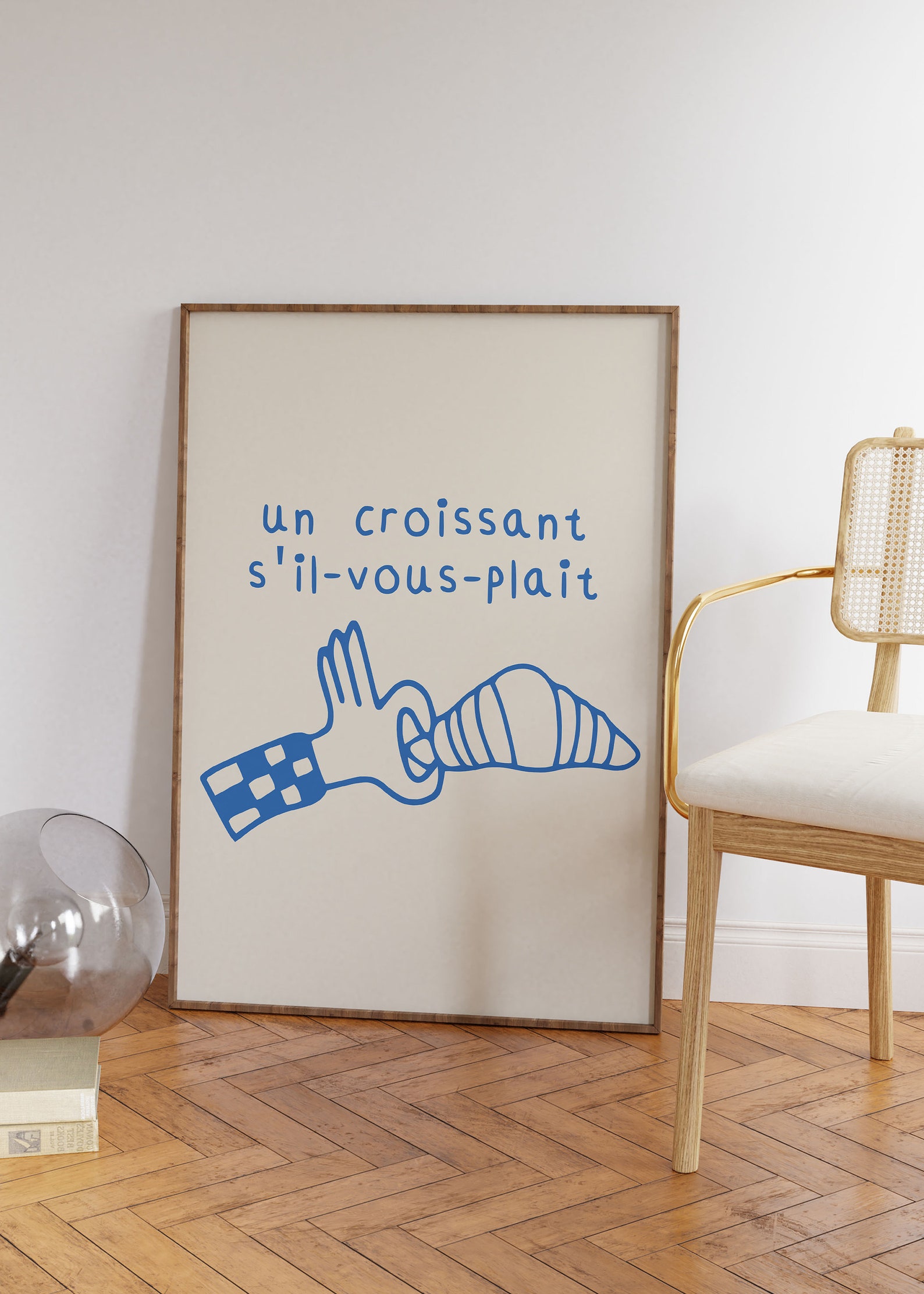 Croissant Poster Trendy Kitchen Decor Croissant Print French Wall Art ...