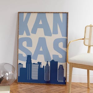 Kansas Art Print Vintage Kansas Wall Art Trendy Home Decor Retro Kansas ...
