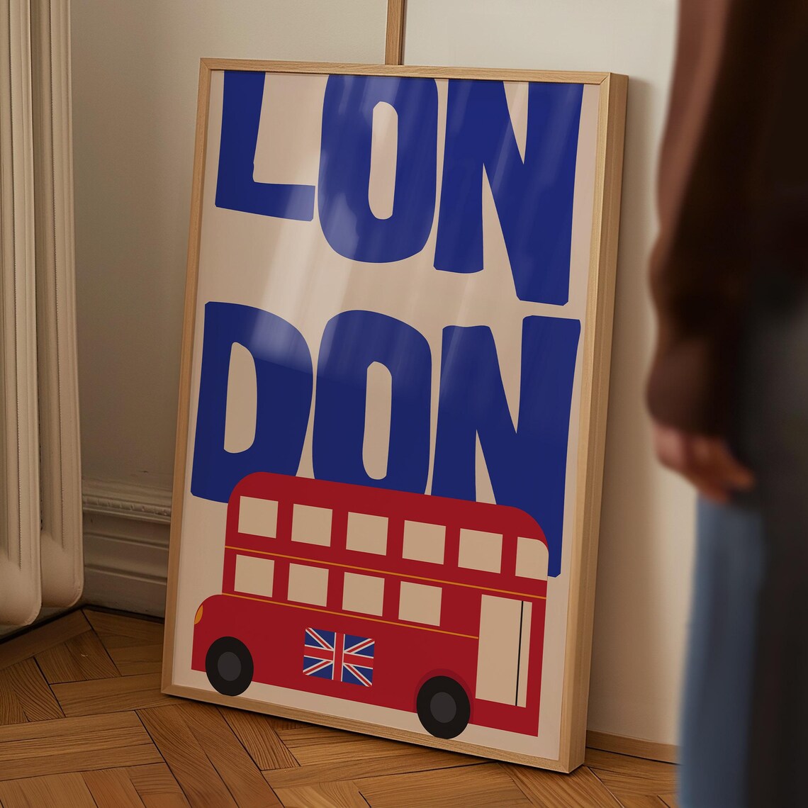 London Art Print Vintage London Wall Art Retro Poster London Bus Print ...