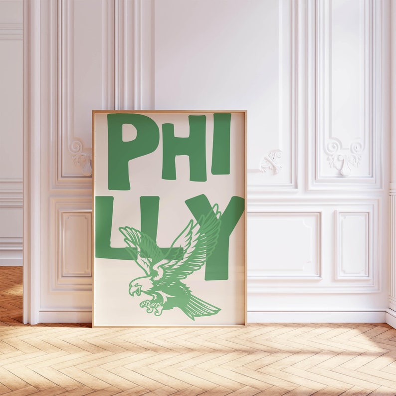 Philly Art Print Vintage Eagle Poster Retro Philadelphia Print ...