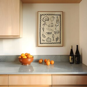 Dinner Party Poster Vintage Food Poster Trendy Kitchen Decor Wine and ...