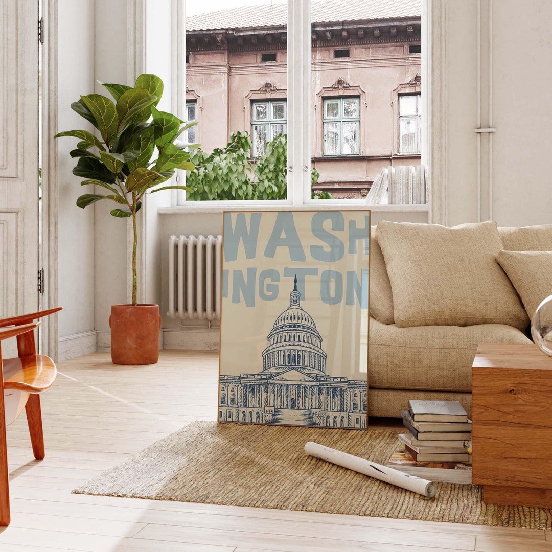 Washington DC Capitol Building Wall Art, Modern Digital Print, US ...