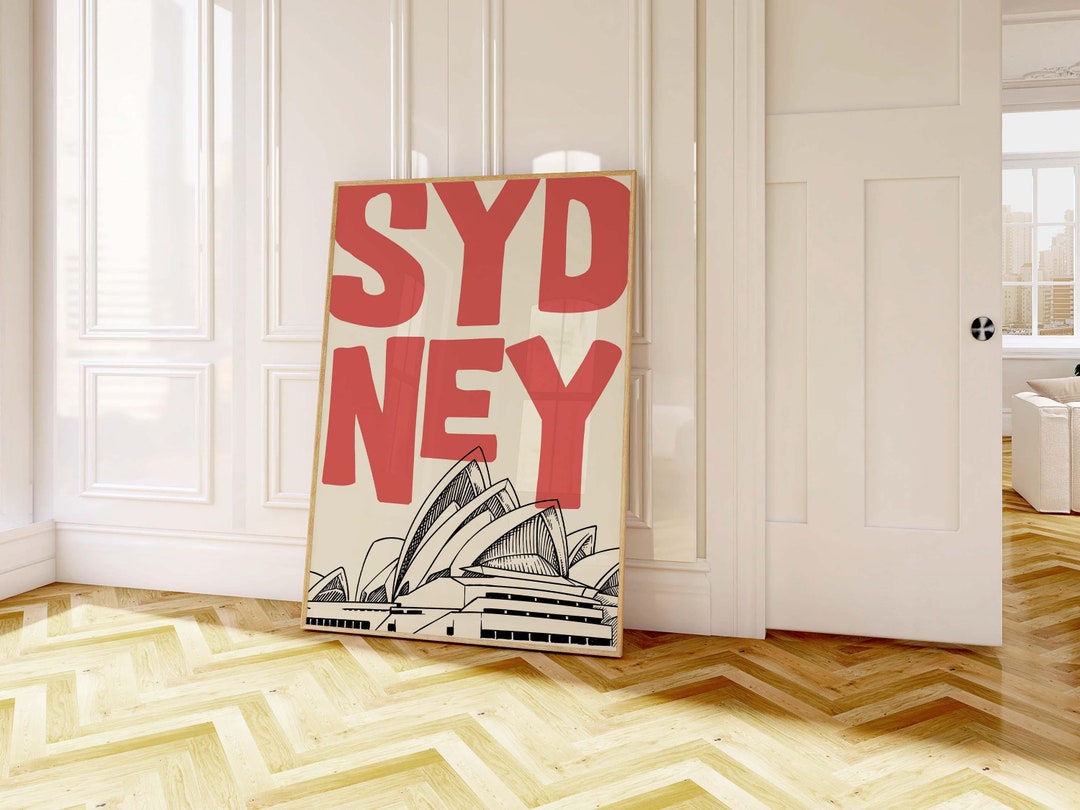 Sydney Art Print Vintage Sydney Wall Art Retro Poster Sydney Opera ...