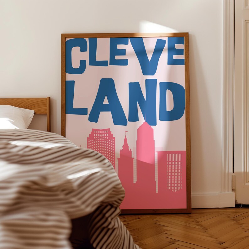 Cleveland Ohio Print: Retro Pop Art Travel Poster (digital Download) - Etsy