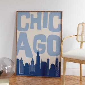 Chicago Art Print Vintage Chicago Wall Art Trendy Home Decor Retro ...