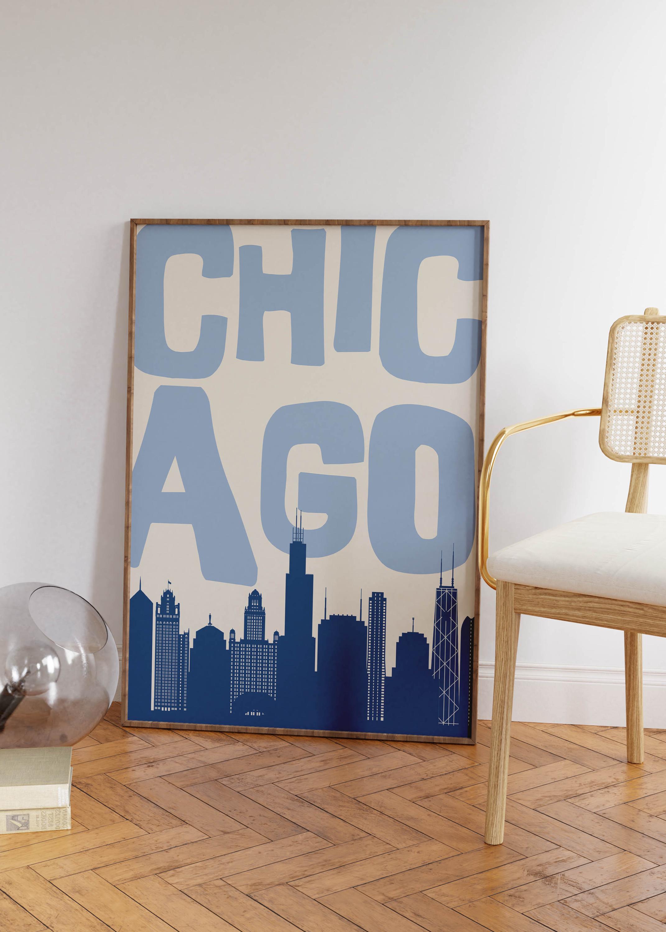 Chicago Art Print Vintage Chicago Wall Art Trendy Home Decor Retro ...
