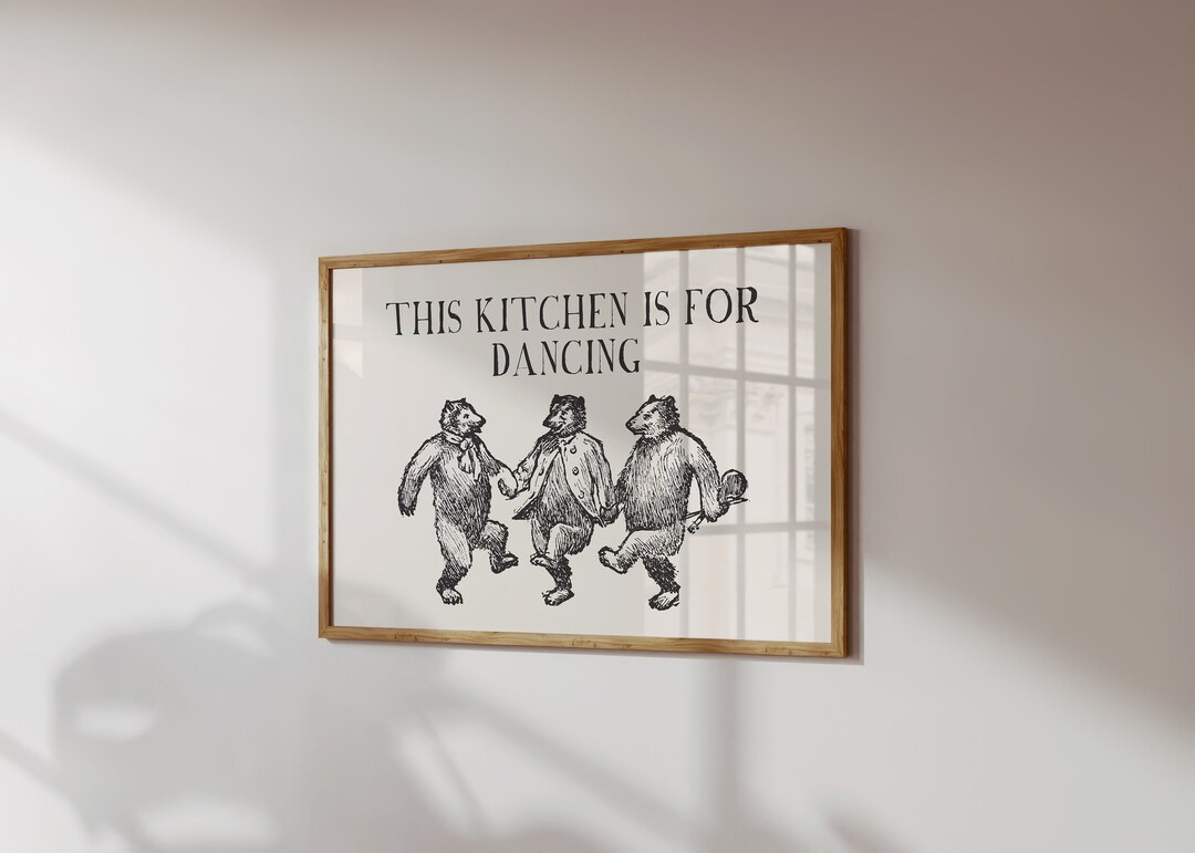 Dancing Bears Kitchen Print: Vintage Cottagecore Art (digital Download ...