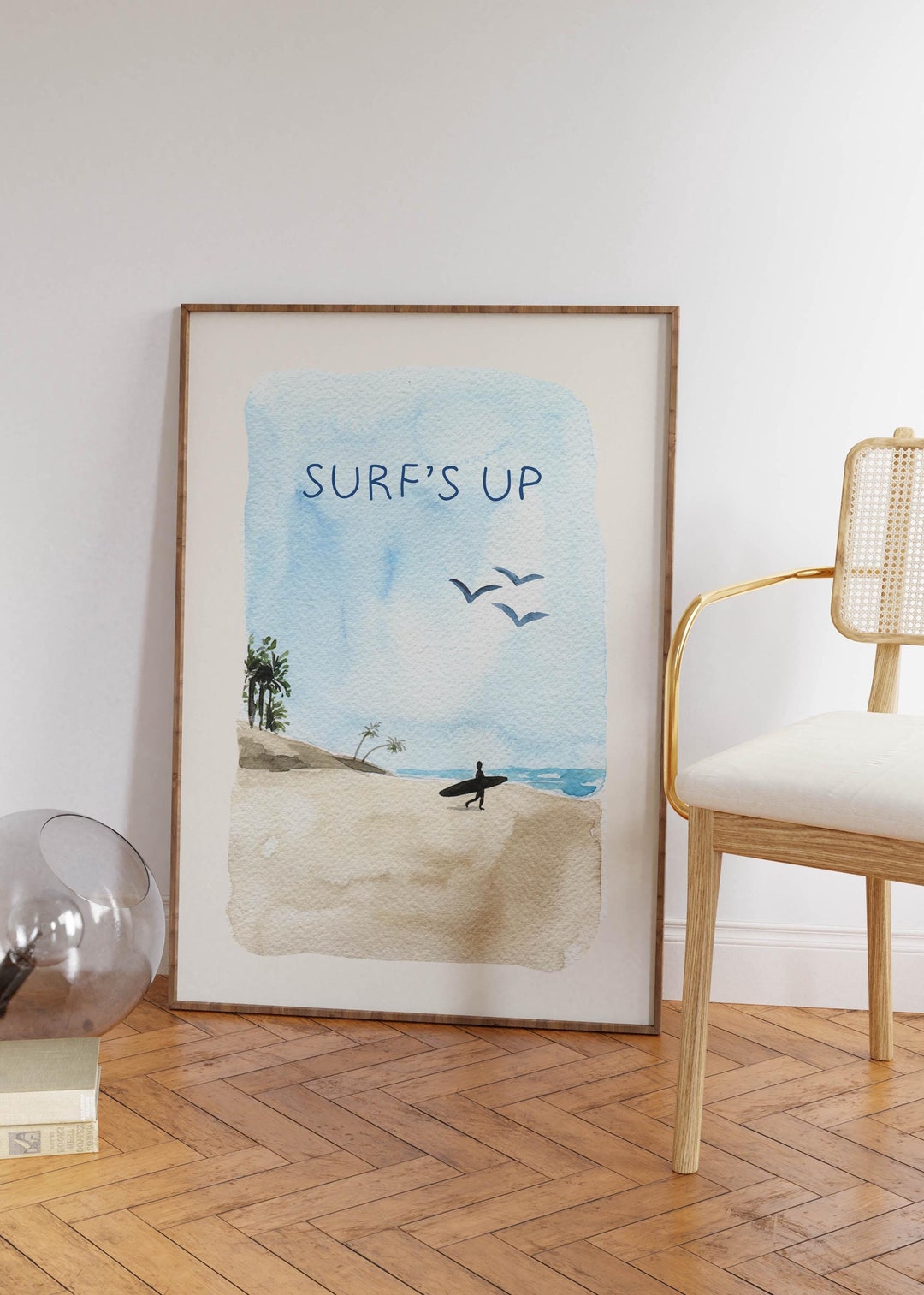 Surf's up Poster Beach Wall Art Trendy Home Decor Surfing Print Coastal ...