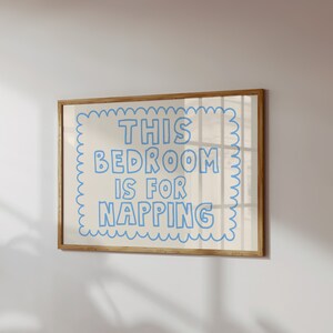 This Bedroom is for Napping Print Trendy Horizontal Wall Art Trendy ...