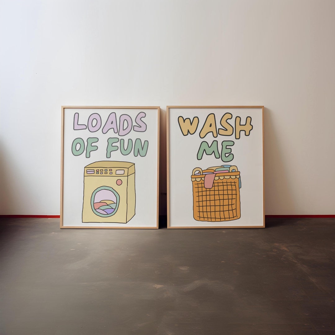 Loads of Fun Poster Funny Laundry Prints Laundry Room Decor Cute Quote ...