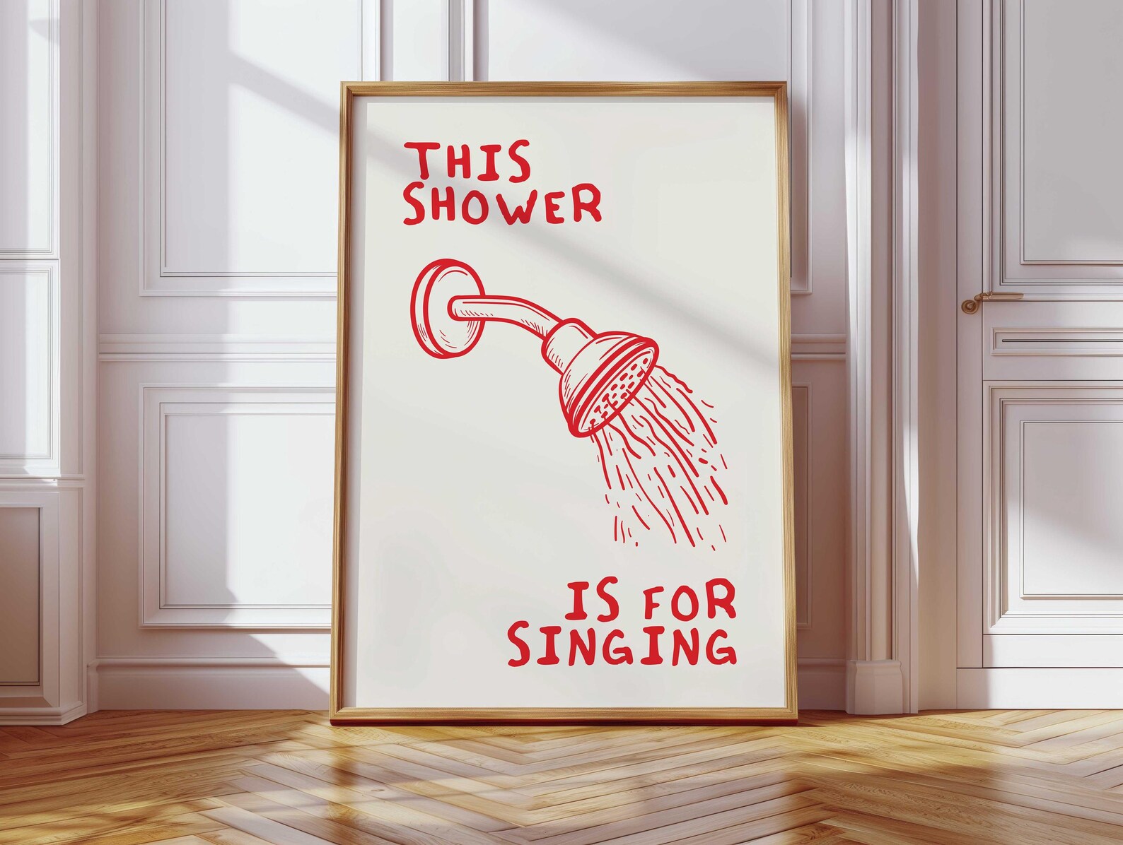 Shower Poster Funny Bathroom Print Cute Bathroom Decor Retro Print ...