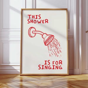 Shower Poster Funny Bathroom Print Cute Bathroom Decor Retro Print ...